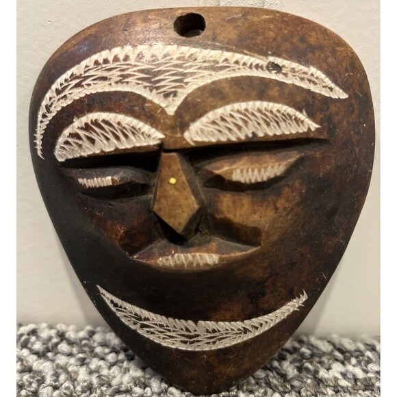 Art | Vtg Tribal African Figurine Mask Carved Stone Head Sculpture ...